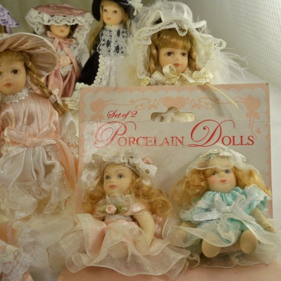 Toys | 9 Victorine Porcelain Doll Wstand 4 Small Dolls | Poshmark